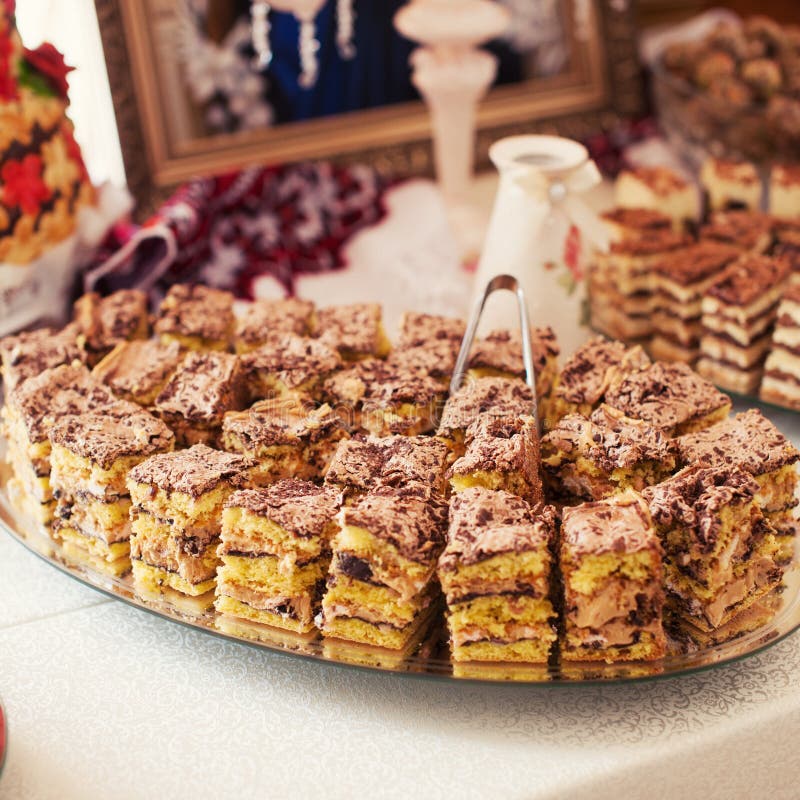 Sweet banquet table stock photo. Image of chocolate - 157056130