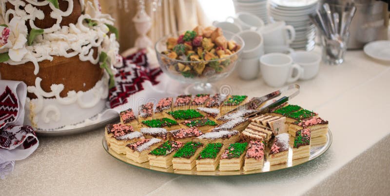 Sweet banquet table stock photo. Image of decoration - 157065916