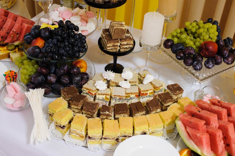 Sweet banquet table stock image. Image of sweet, cream - 157072703