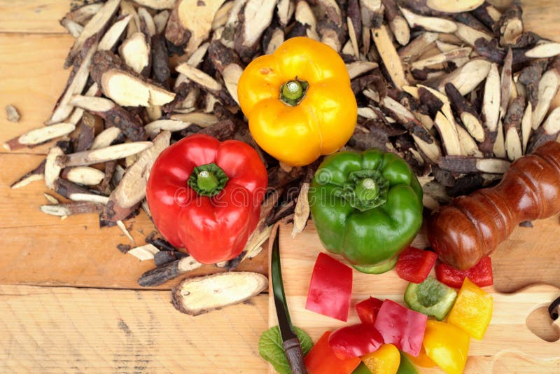Sweet Bell Pepper Fresh Organic. Stock Image - Image of steam, slice ...