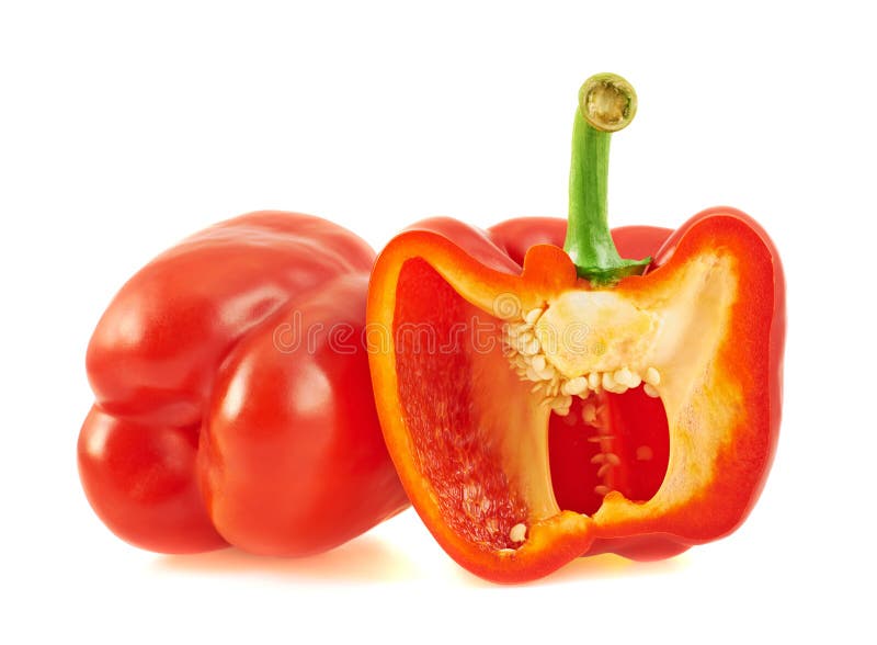 110 Half Red Pepper Isolated Over White Stock Photos - Free & Royalty ...
