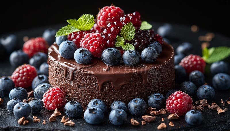 Sweet Berry Dessert on Rustic Wooden Table Indulgence Generated by AI ...