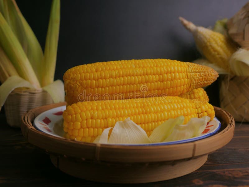 Sweet Boiled Corn Cobs, Healthy Food, Delicious Stock Photo - Image of ...