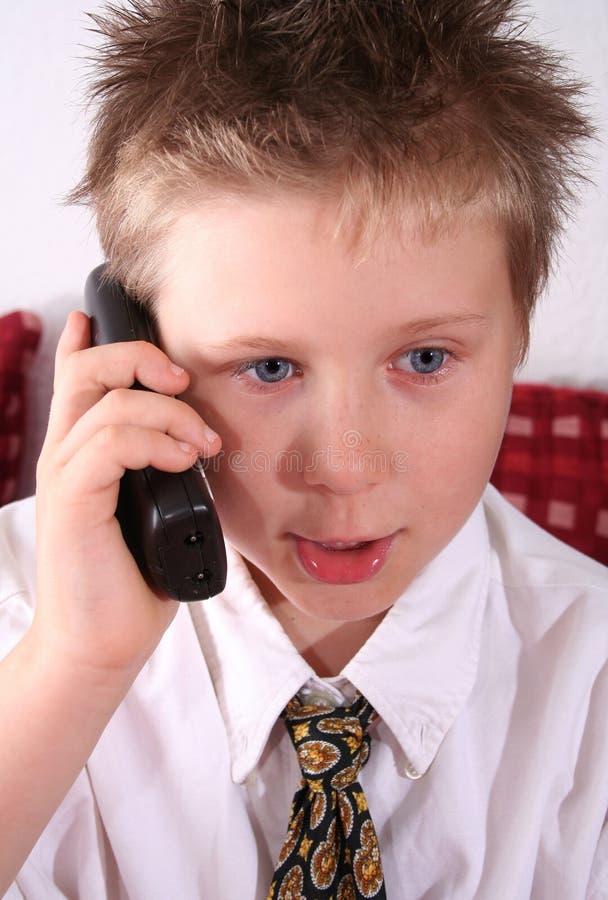 Sweet boy stock image. Image of phone, working, children - 6127609