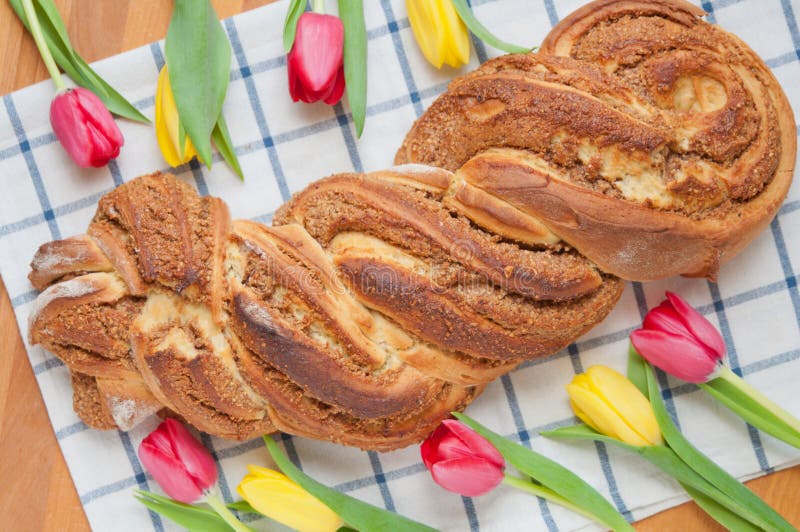 Sweet Braided German Easter Bread Stock Photo - Image of dessert ...