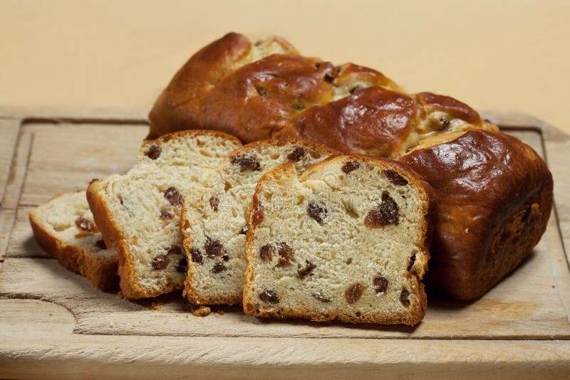 Sweet bread with raisins stock image. Image of patisserie - 17024129