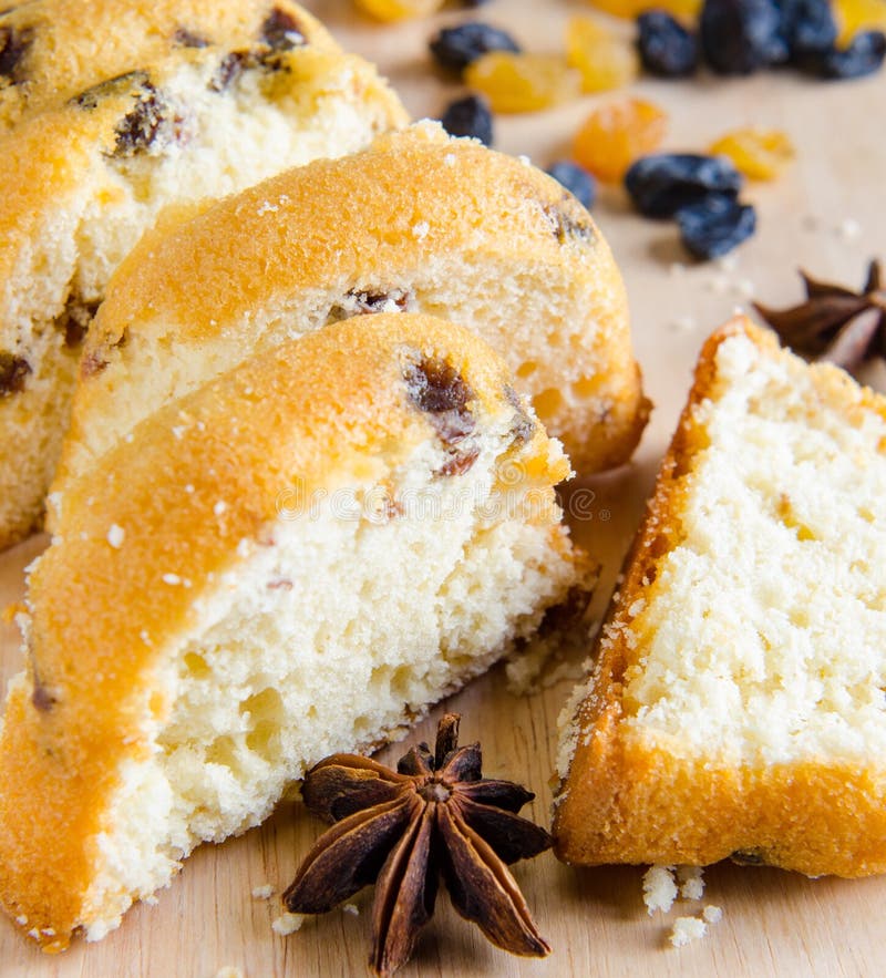 Sweet Bread with Raisins Baked for Christmas Stock Photo - Image of ...