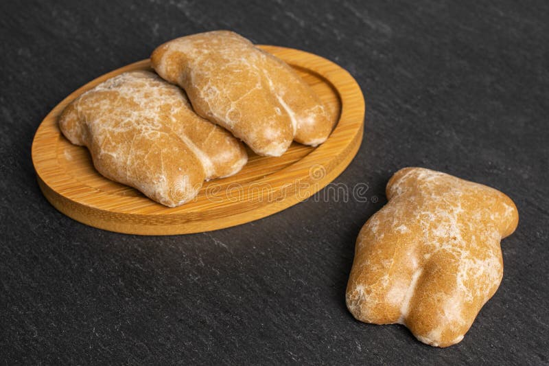 Sweet Brown Gingerbread on Grey Stone Stock Image - Image of confection ...
