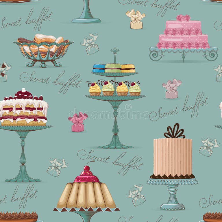 Cakes Buffet Stock Illustrations – 2,632 Cakes Buffet Stock ...