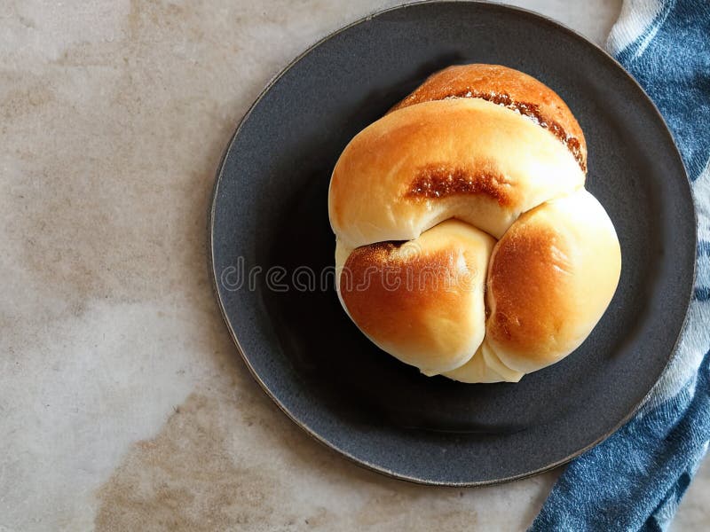 Sweet Bun on a Plate, AI Generated Stock Illustration - Illustration of ...