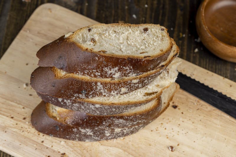 Sweet Sweet Bun with Raisins on the Table Stock Image - Image of ...