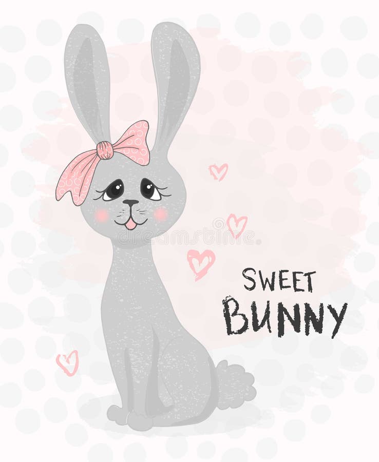 Sweet Bunny Girl Vector Illustration Stock Vector - Illustration of ...