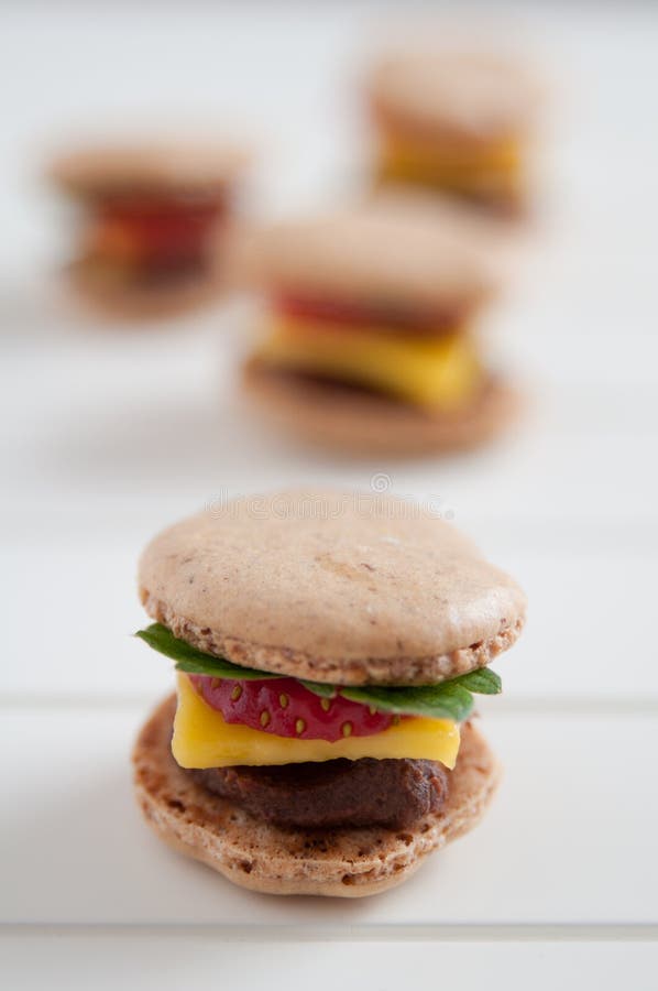 Sweet Burger Macarons stock photo. Image of pastel, homemade - 36141228