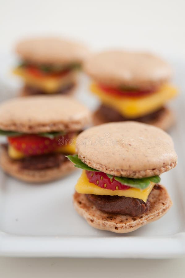 Sweet Burger Macarons stock photo. Image of color, parisian - 36141232