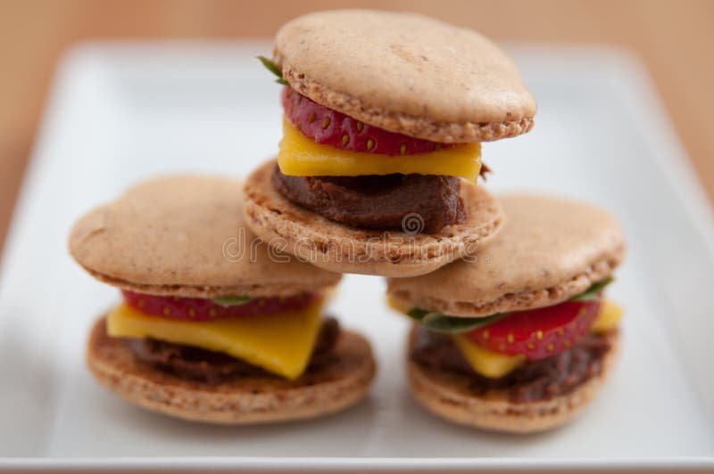 Sweet Burger Macarons stock photo. Image of flavor, orange - 36141238