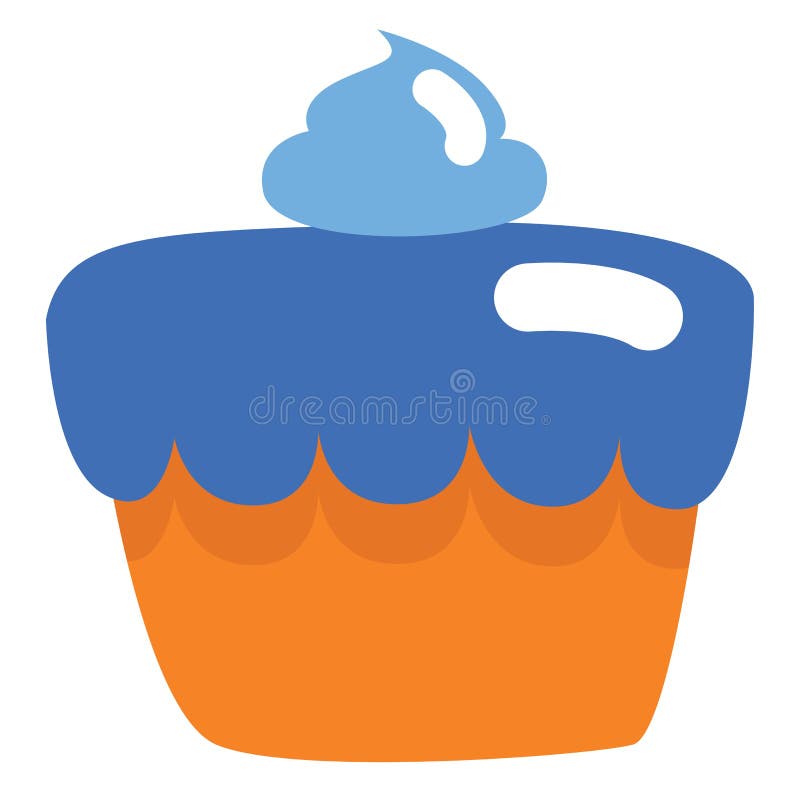 Sweet Cake with Blue Icing, Icon Stock Vector - Illustration of ...