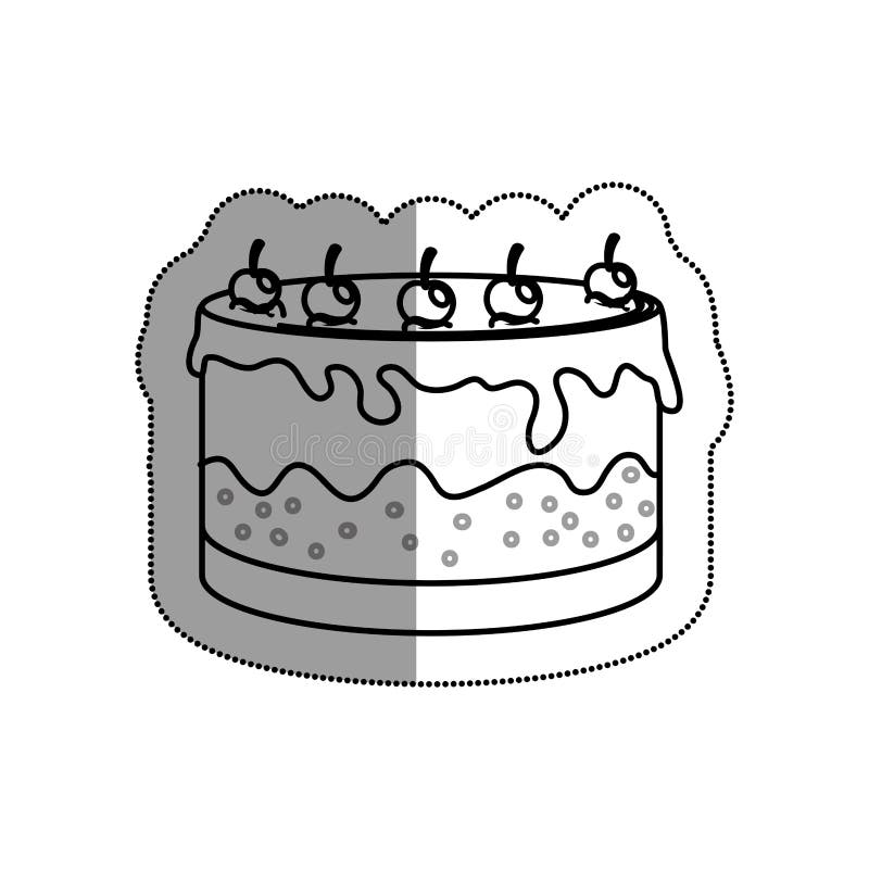 Sweet cake delicious icon stock illustration. Illustration of greeting ...