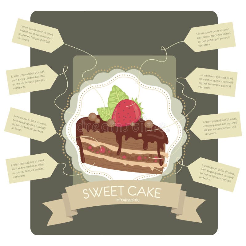 Sweet Cake Infographic. Vector Illustration Decorative Design Stock ...