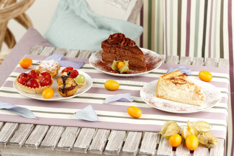 Sweet cakes stock photo. Image of food, dish, elegance - 15795820