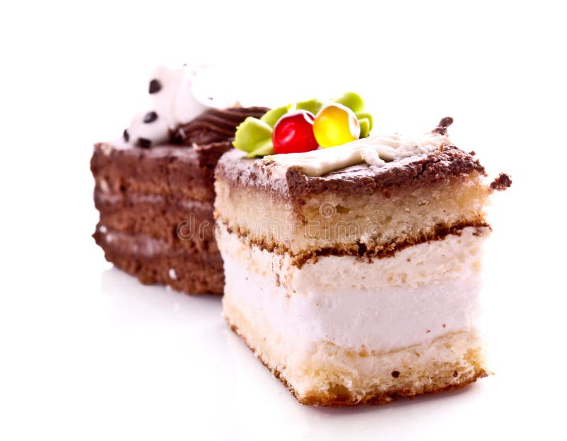 Sweet cakes isolated stock photo. Image of cookie, cherry - 13869374