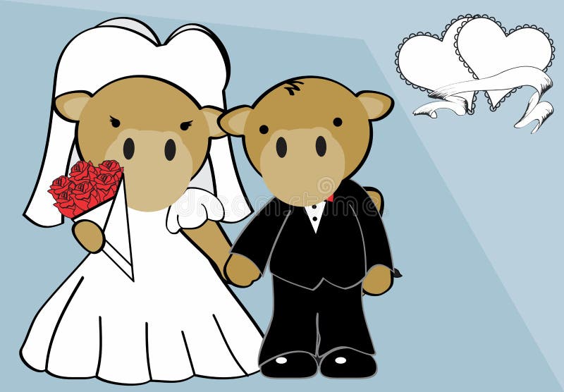 Sweet Camel Married Cartoon Background Stock Vector - Illustration of ...