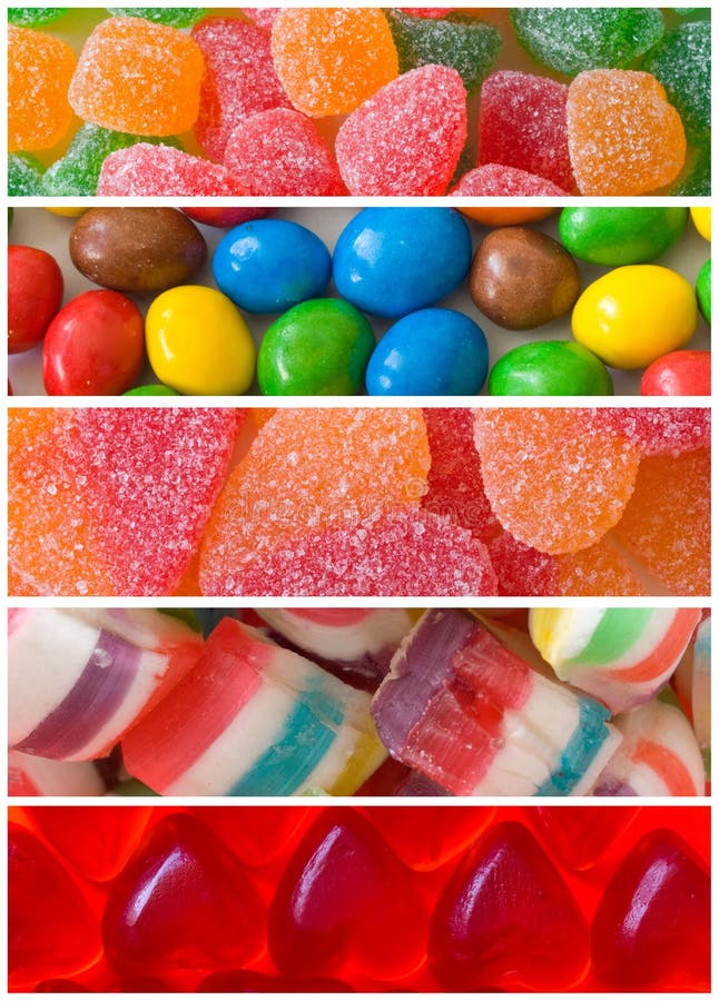 Sweet candies stock photo. Image of heart, symbol, collage - 19138952