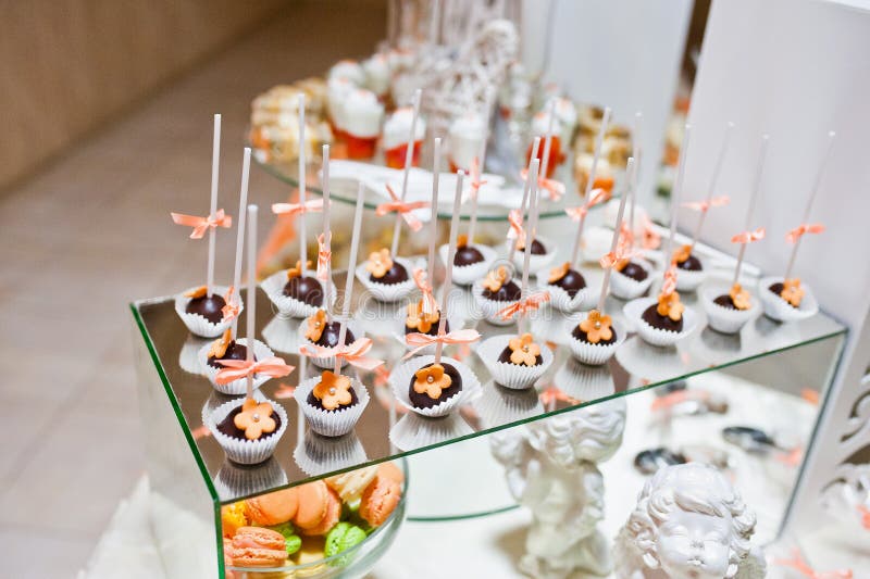 Sweet candies and cupcakes stock photo. Image of reception - 61601902