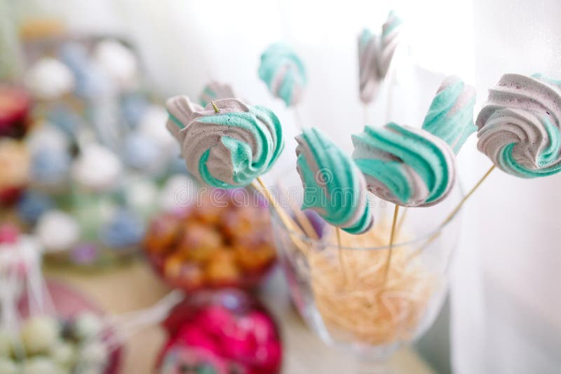 Sweet Candy Bar. Multicolored Candies, Cakes and Sweets. Stock Image ...