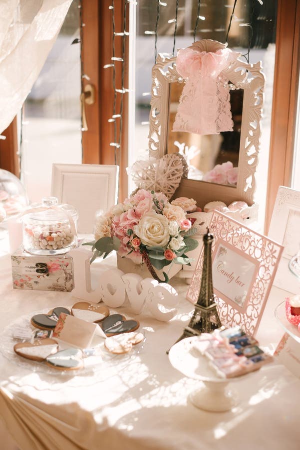 Candy Bar at the Wedding. Sweets and Candies Stock Image - Image of ...