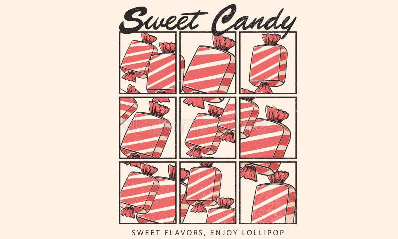 Sweet Candy Design for T Shirt. Stock Illustration - Illustration of ...