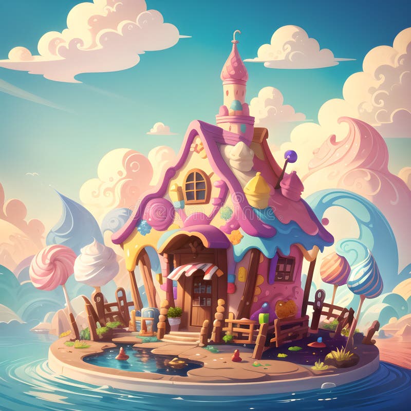 Sweet Candy Land. Cartoon Game Background. Stock Vector - Illustration ...