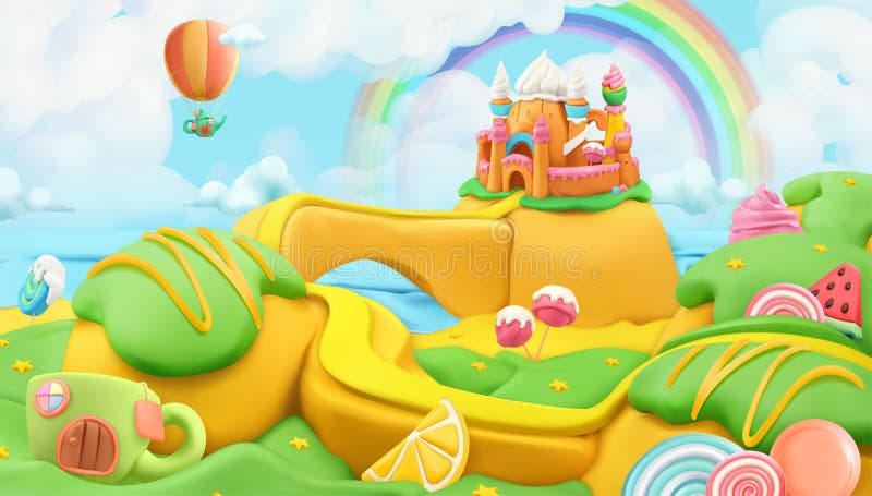 Candy landscape stock illustration. Illustration of colorful - 33311252