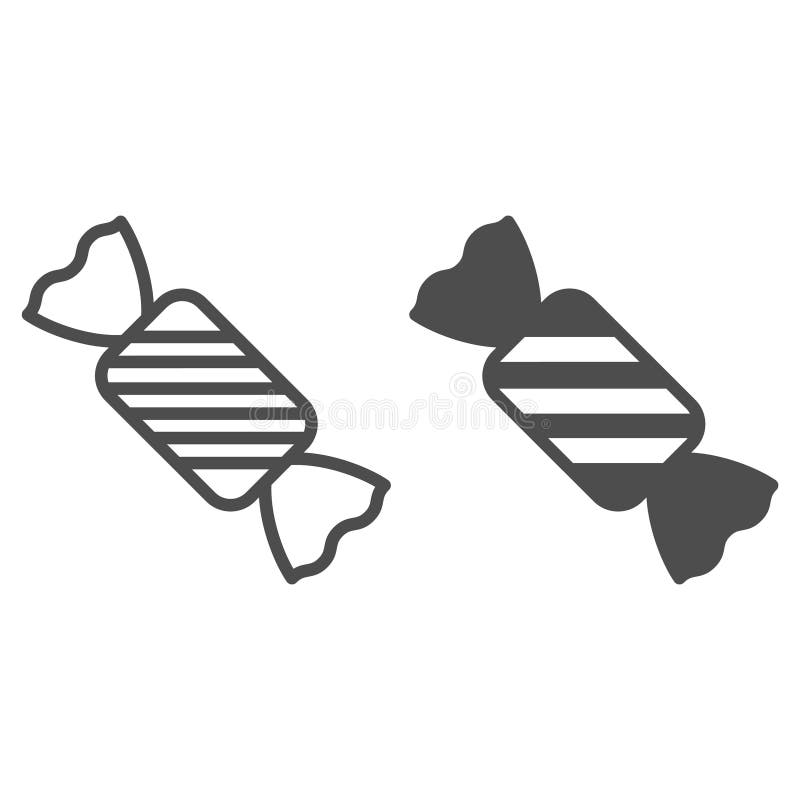 Sweet Candy Line and Solid Icon, Halloween Concept. Vector Graphics ...