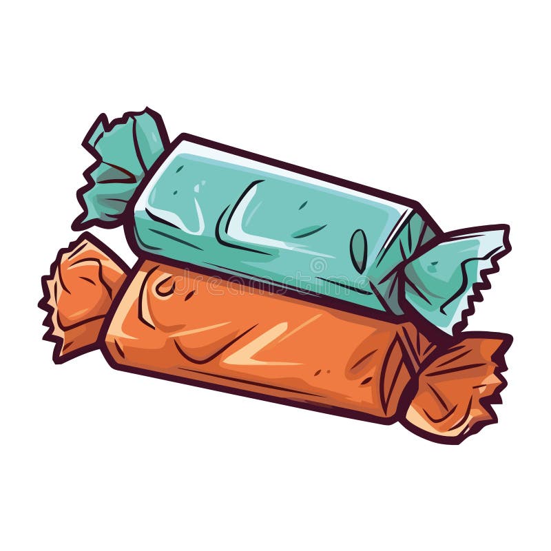 Sweet Candy Packet Illustration Caramel Stock Vector - Illustration of ...