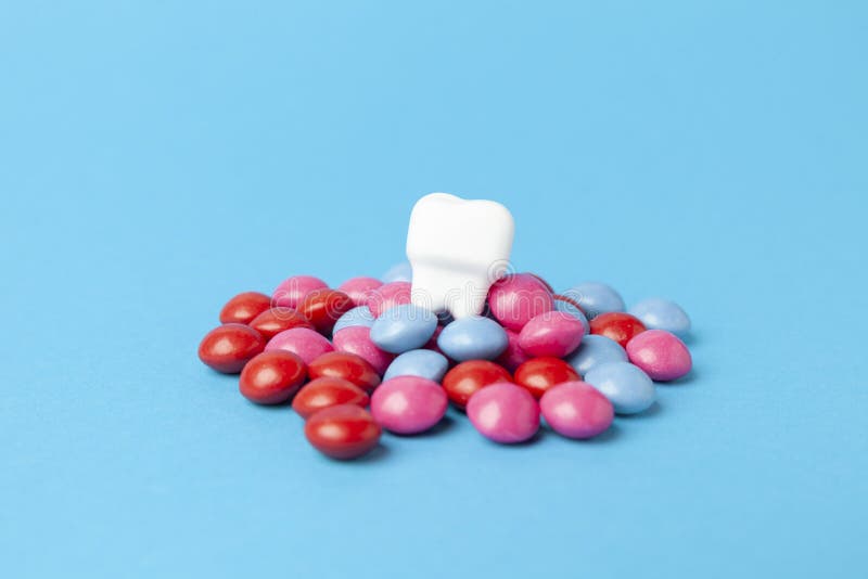 Sweet Candy in Shape of Tooth Isolated on a White Background. Kids ...