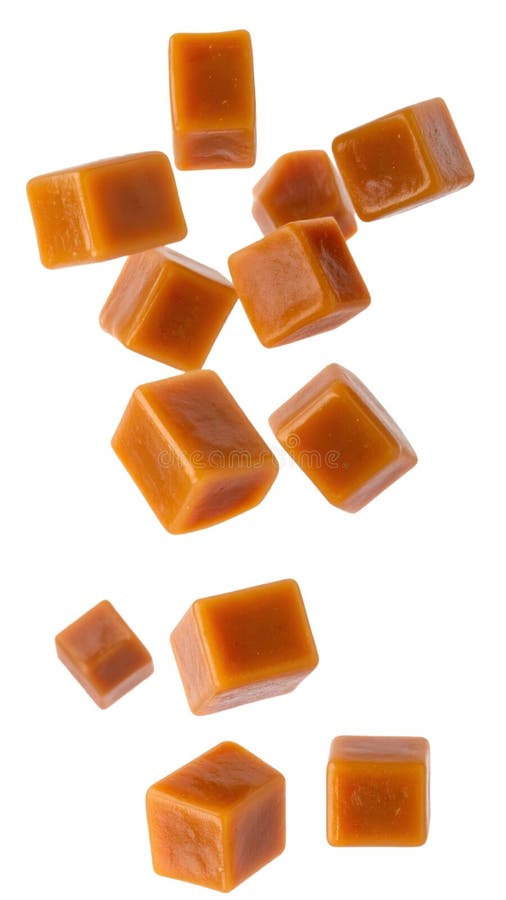 Caramel Cubes Falling Transparent Background Stock Photos - Free ...