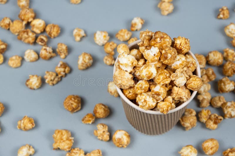 Sweet Caramelized Popcorn in a Bucket. Stock Photo - Image of bucket ...