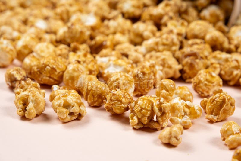 Sweet Caramelized Popcorn Close Up Stock Image - Image of popcorn ...