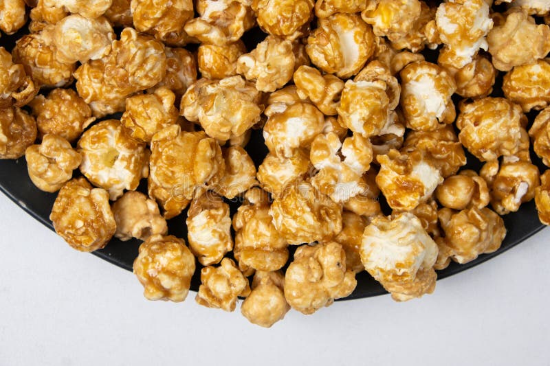 Sweet Caramelized Popcorn Top View Close Up Stock Photo - Image of ...