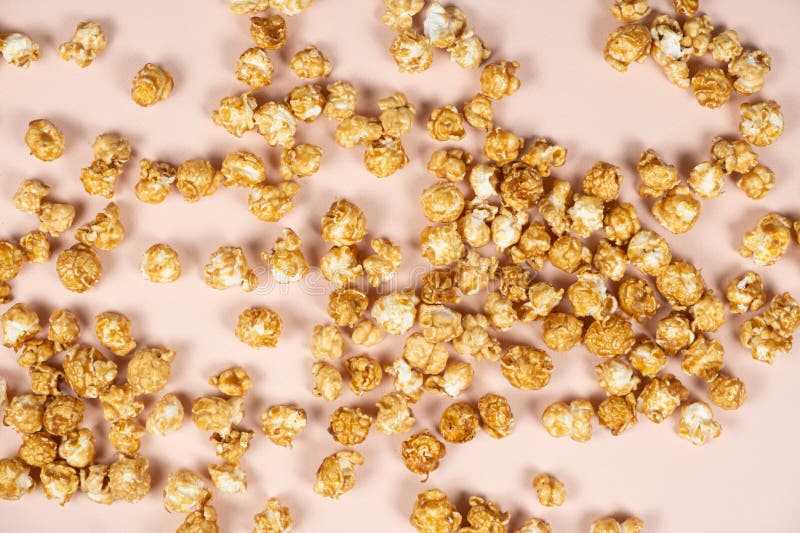 Sweet Caramelized Popcorn Top View Close Up Stock Image - Image of ...