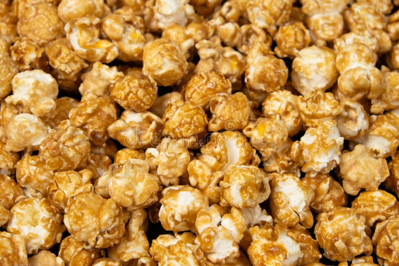 Sweet Caramelized Popcorn Top View Close Up Stock Image - Image of ...