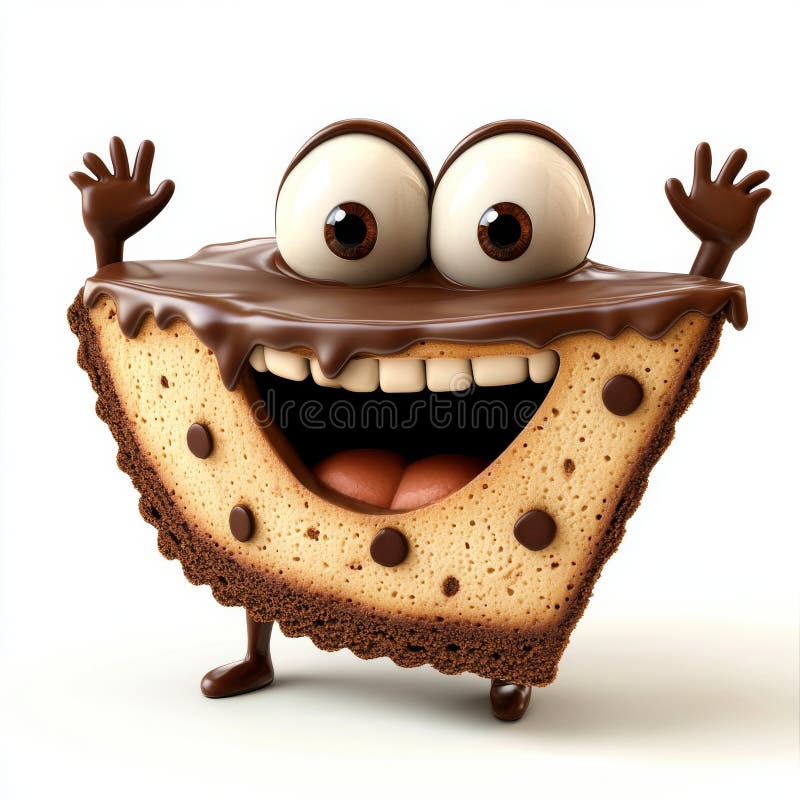 Sweet Cartoon Chocolate Cake Image (image) Stock Photo - Image of cake ...