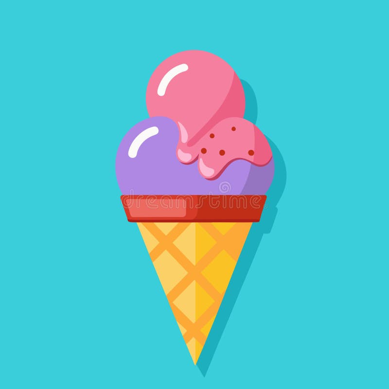 Sweet Cartoon Cold Ice Cream Vector Delicious Stock Vector ...