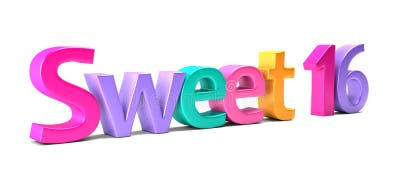 Sweet 16 Celebration Word. 3D Rendering Illustration Stock Illustration ...