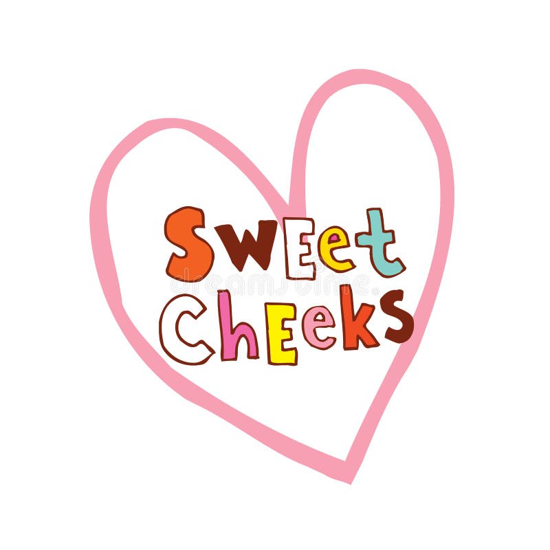 Sweet cheeks stock vector. Illustration of heart, cheeks - 97451090