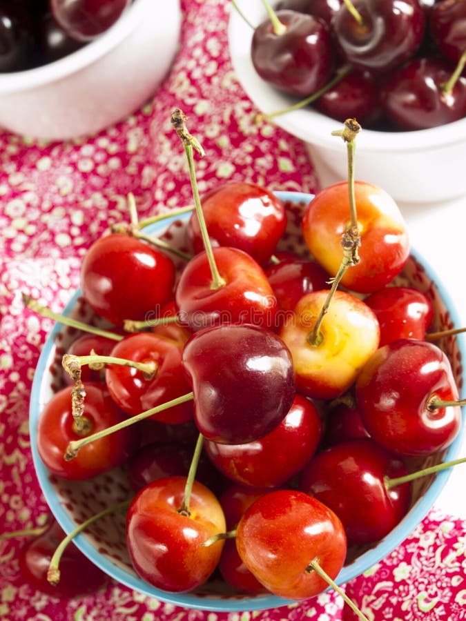 Sweet cherries stock photo. Image of bowl, riped, heap - 25608796