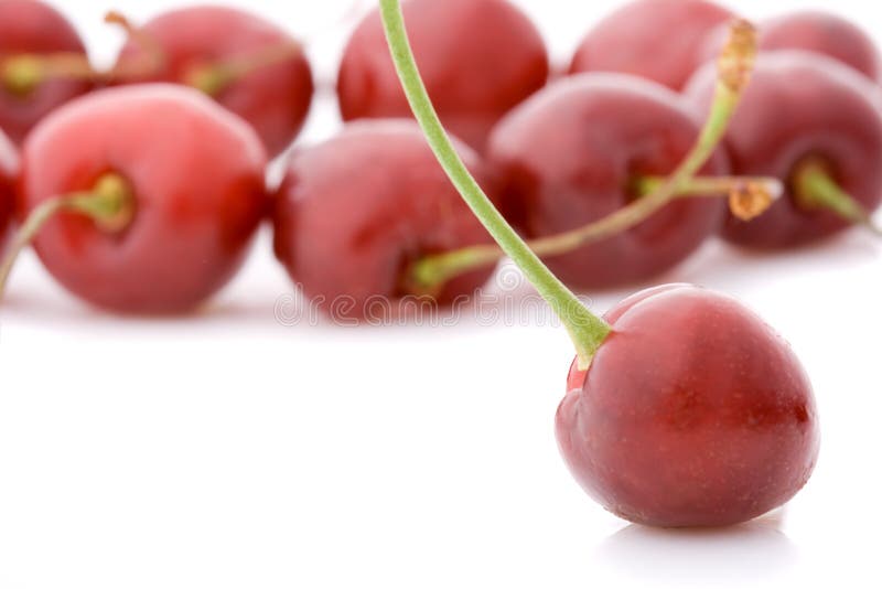 Sweet Cherries With One Cherry At Front Side Stock Photo - Image of ...