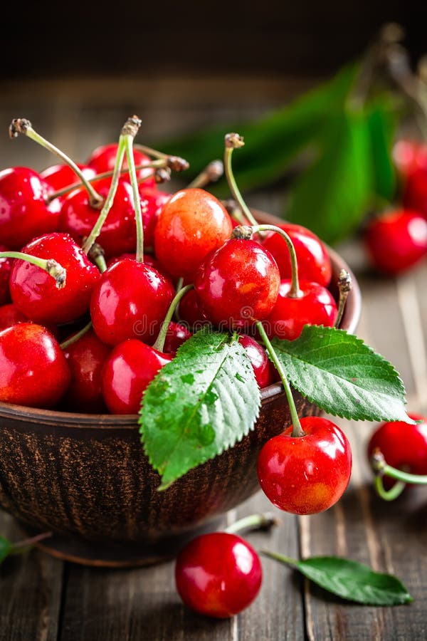 Sweet cherry stock image. Image of objects, drops, green - 41855135