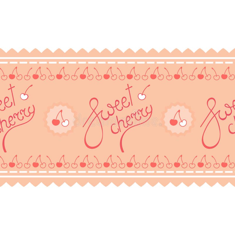 Sweet Cherry, Pink Lettering Logo on the Cherry Frame Seamless Strip ...