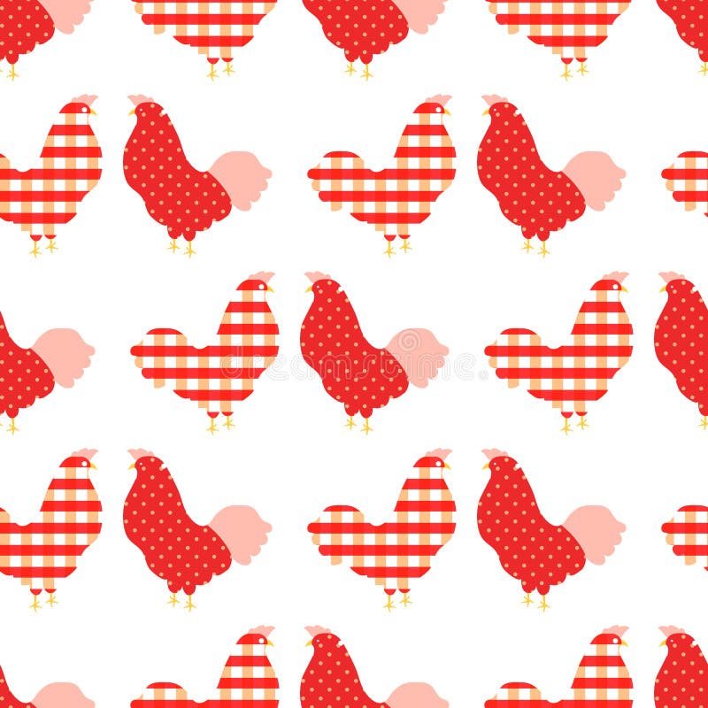 Sweet Chicken Seamless Pattern Stock Vector - Illustration of pink ...